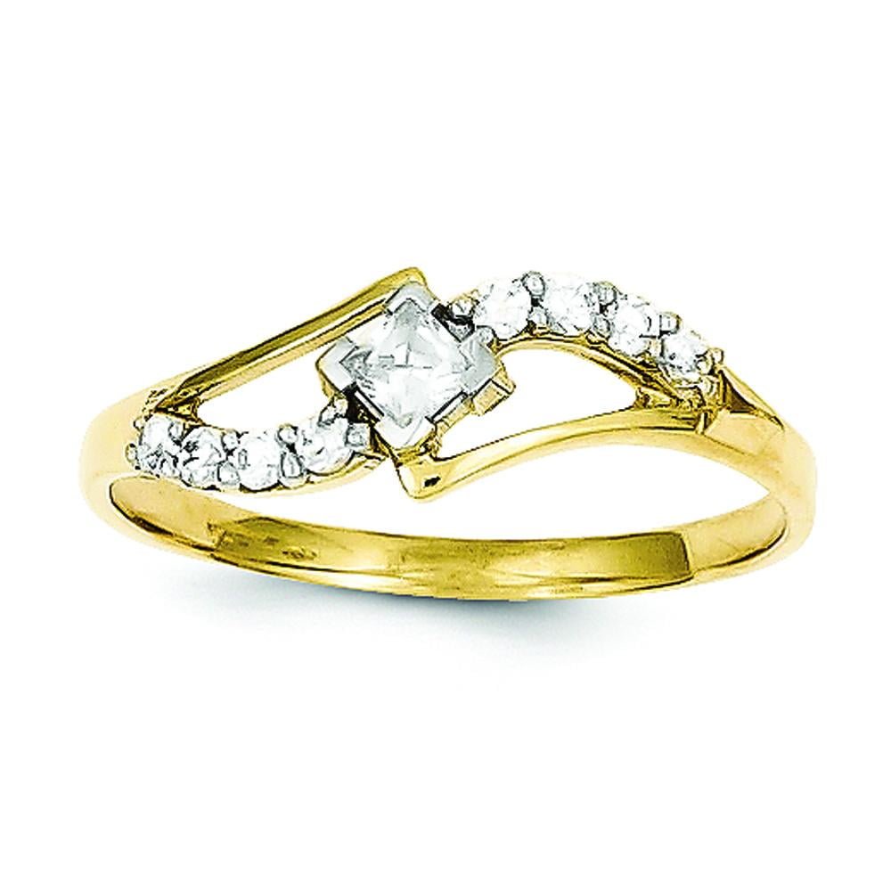 FindingKing - 10K Gold CZ Ring Jewelry - Walmart.com - Walmart.com
