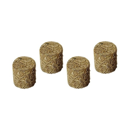 4 Pieces Mini Hay Bales Miniature Fine Workmanship Scenery Simulated ...