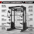 Ritkeep PMAX 5600 Pro Home Gym Smith Machine, 6-in-1 Squat Rack Dual Cable Crossover Machine ...