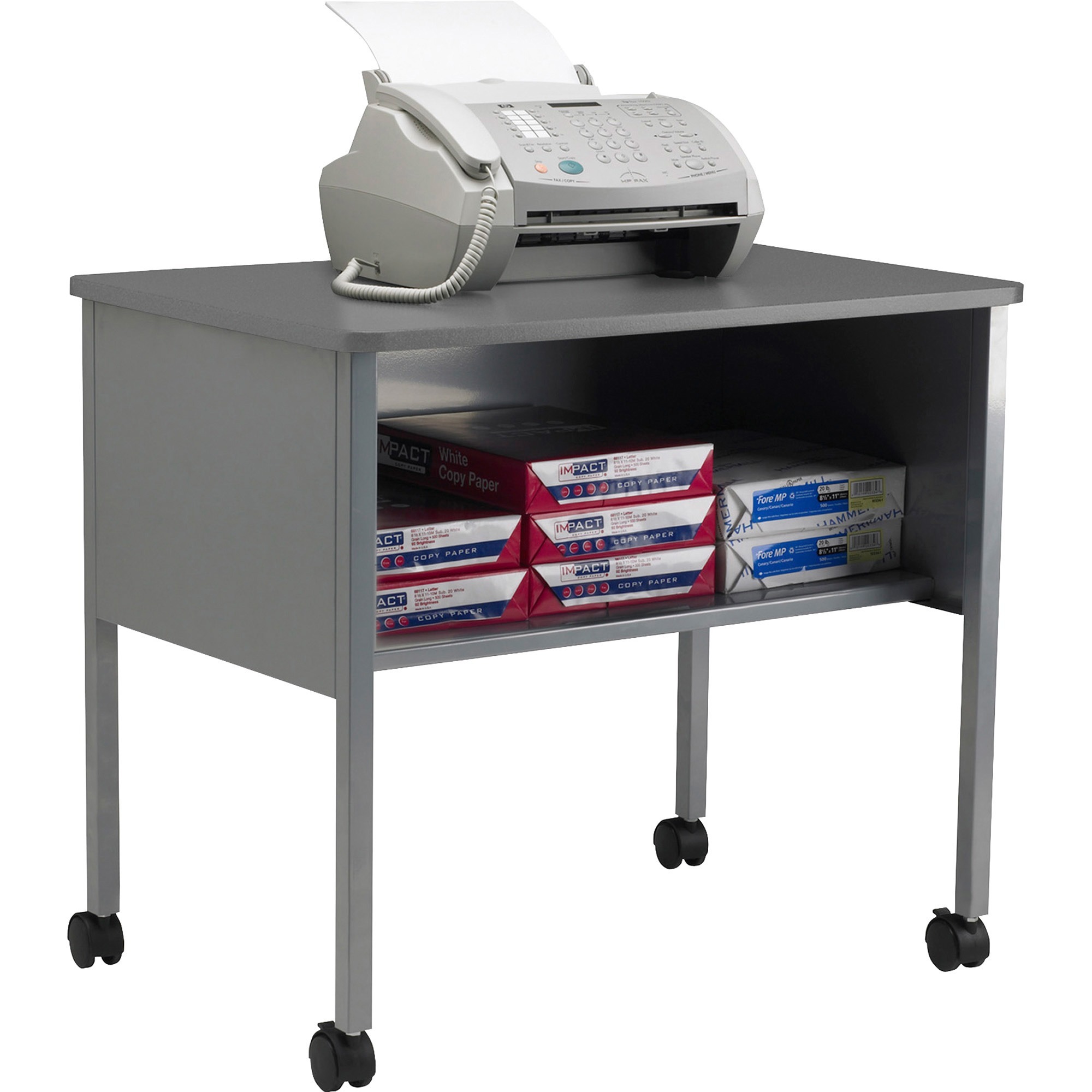 Mayline Mayline One Shelf Mobile Machine Stand, Gray, Dove Gray ...