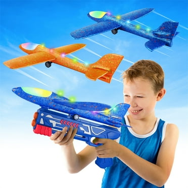 4 Pack Glider Plane Toys, 17.5" Large Throwing Foam Airplane, Dual ...