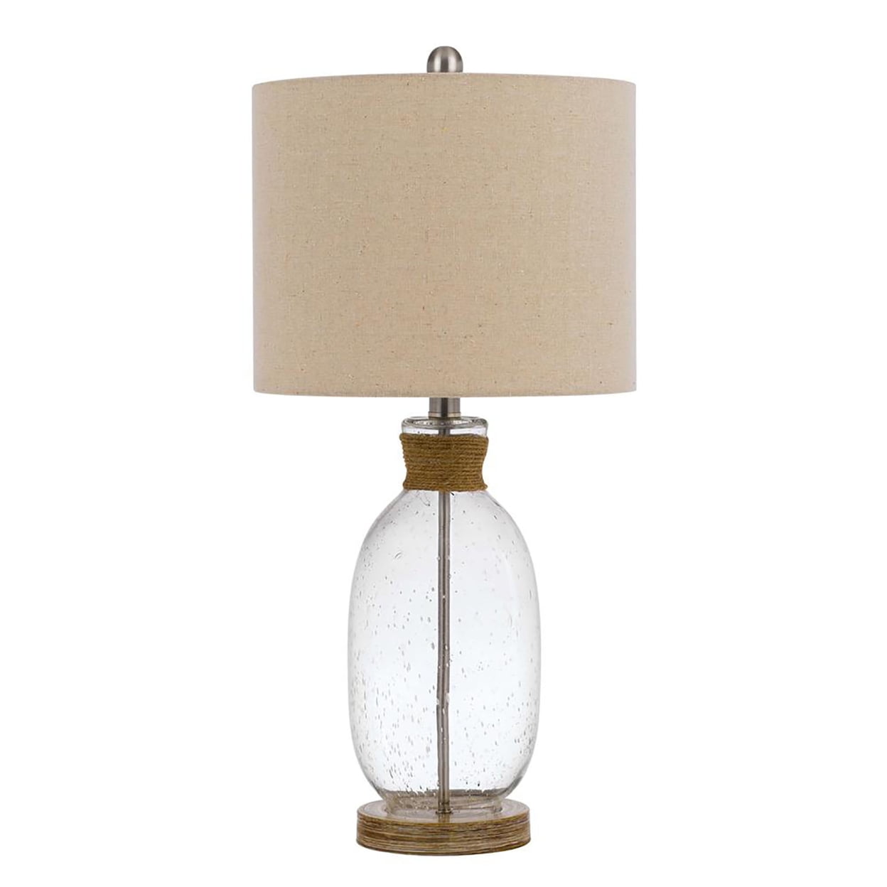 150W 3 Way Seymour Bubbled Glass Table Lamp With Resin Base And ...