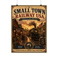 Affixzi Small Town Railway USA Poster | Vintage Train Station Wall Art ...