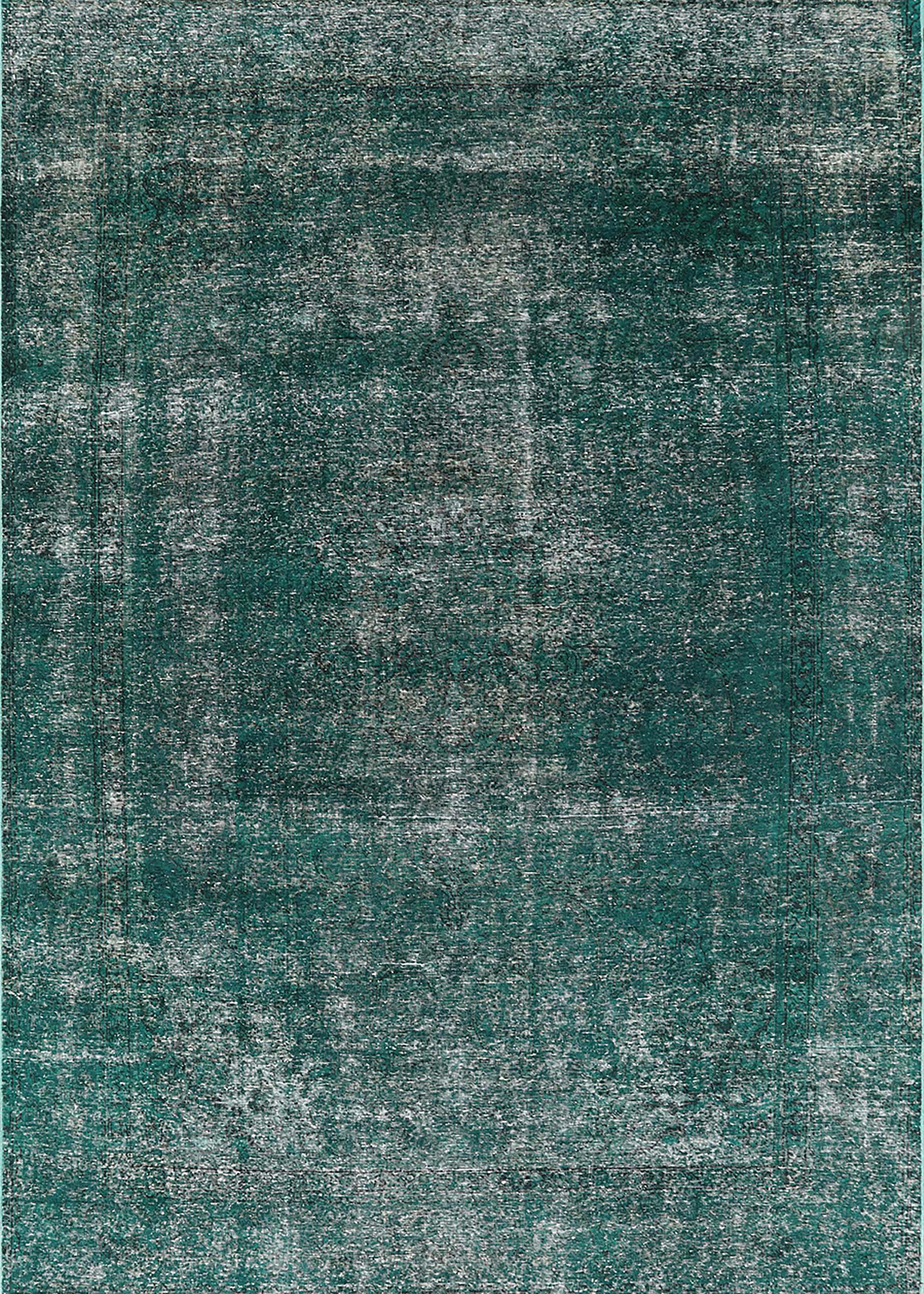 Ahgly Company Indoor Rectangle Mid-Century Modern Sea Green Oriental ...