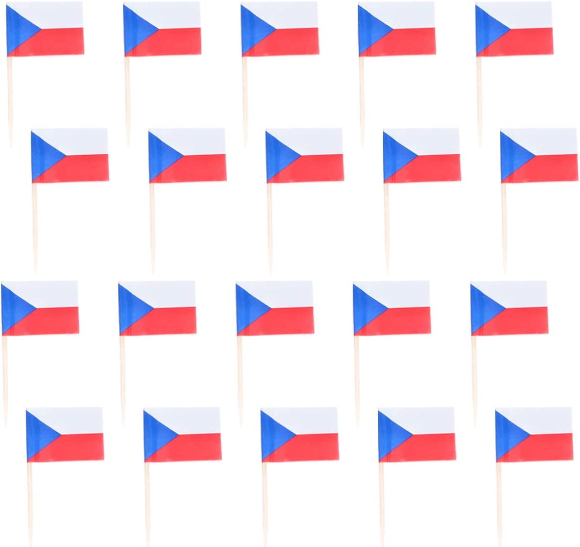 Cupcake Toppers 100pcs Czech Flag Toothpicks Czechia Cupcake Topper ...