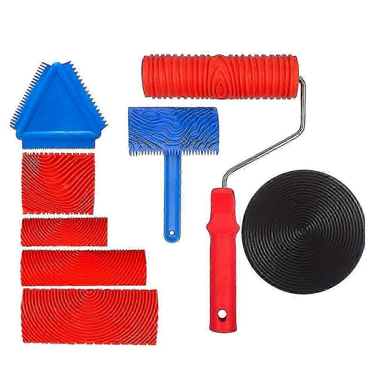 Rubber Wood Graining Tools Set Texture Diy Paint Roller Brush Pattern ...
