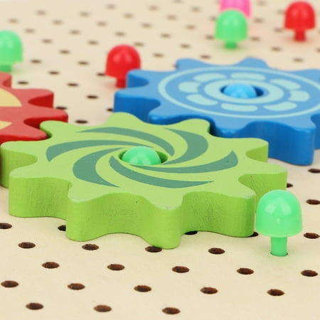 Greensen Wooden Peg Board Game DIY Mushroom Nails Jigsaw Puzzle ...