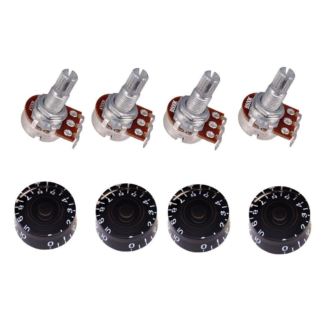 4x 500K POTS Guitar Volume Potentiometer and Knobs Switch - Walmart.com