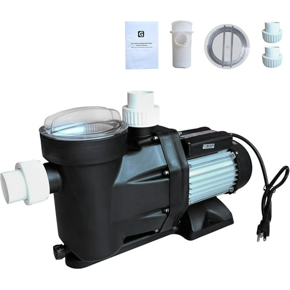 SHZOND 2.5HP Swimming Pool Pump with Power 8880 GPH, 1850W Single Speed ...