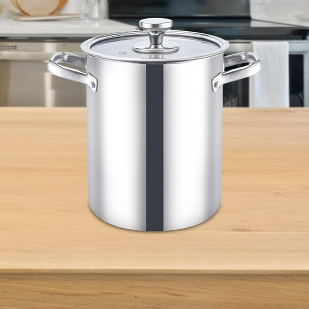 304 Stainless Steel Stockpot Cooking Pot with Glass Lid Multipurpose ...