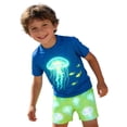 CUZIBR Toddler Kids Boys 2 Piece Swimsuit Cartoon Print Short Sleeve ...