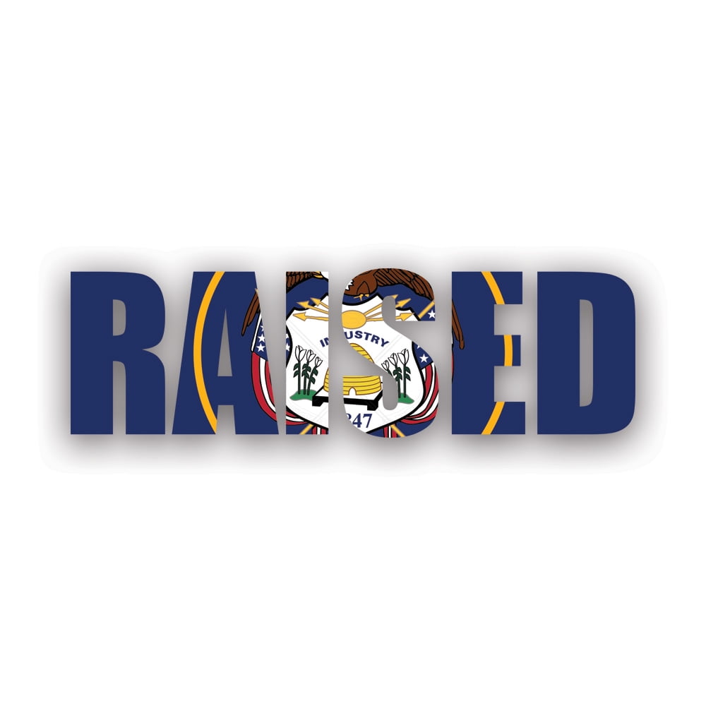 Utah Raised State Flag Sticker Decal - Self Adhesive Vinyl ...