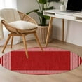 Red Geometric 3.3ft Round Rug, White Greek Key Design Burlap Modern Art ...
