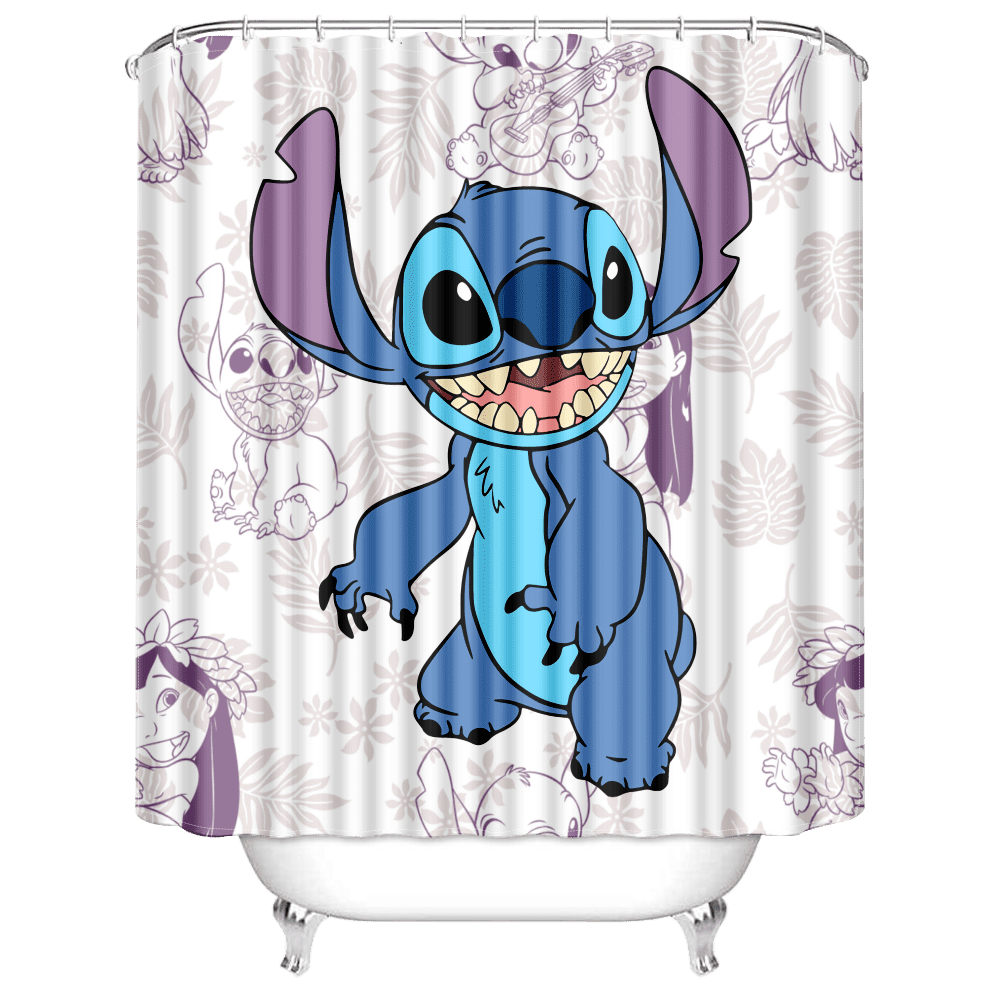 Lilo Stitch Shower Curtain,Vintage Shower Cutain Waterproof for Hotel ...