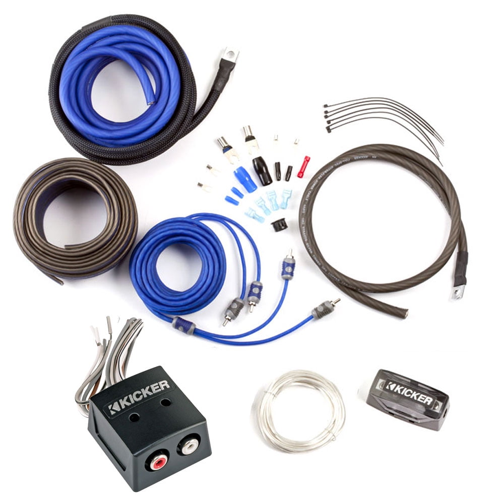 Kicker CK4 4-Gauge Amplifier Kit with KISLOC Line Output Converter for ...