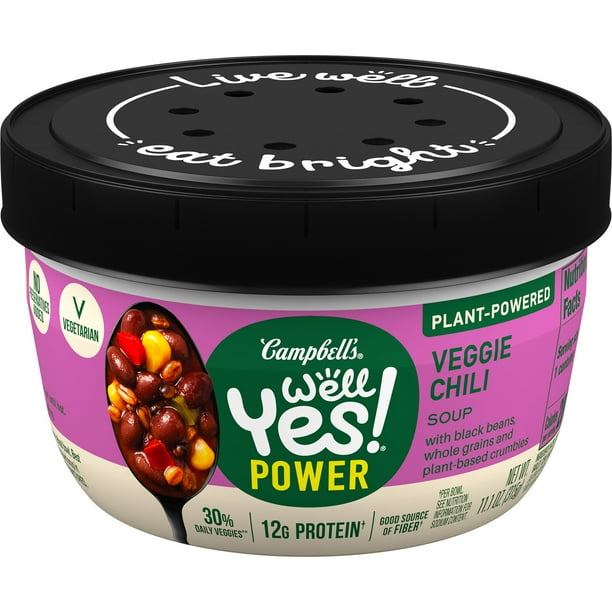 Campbell's Well Yes! Power Soup Bowl Veggie Chili Soup, Vegetarian ...