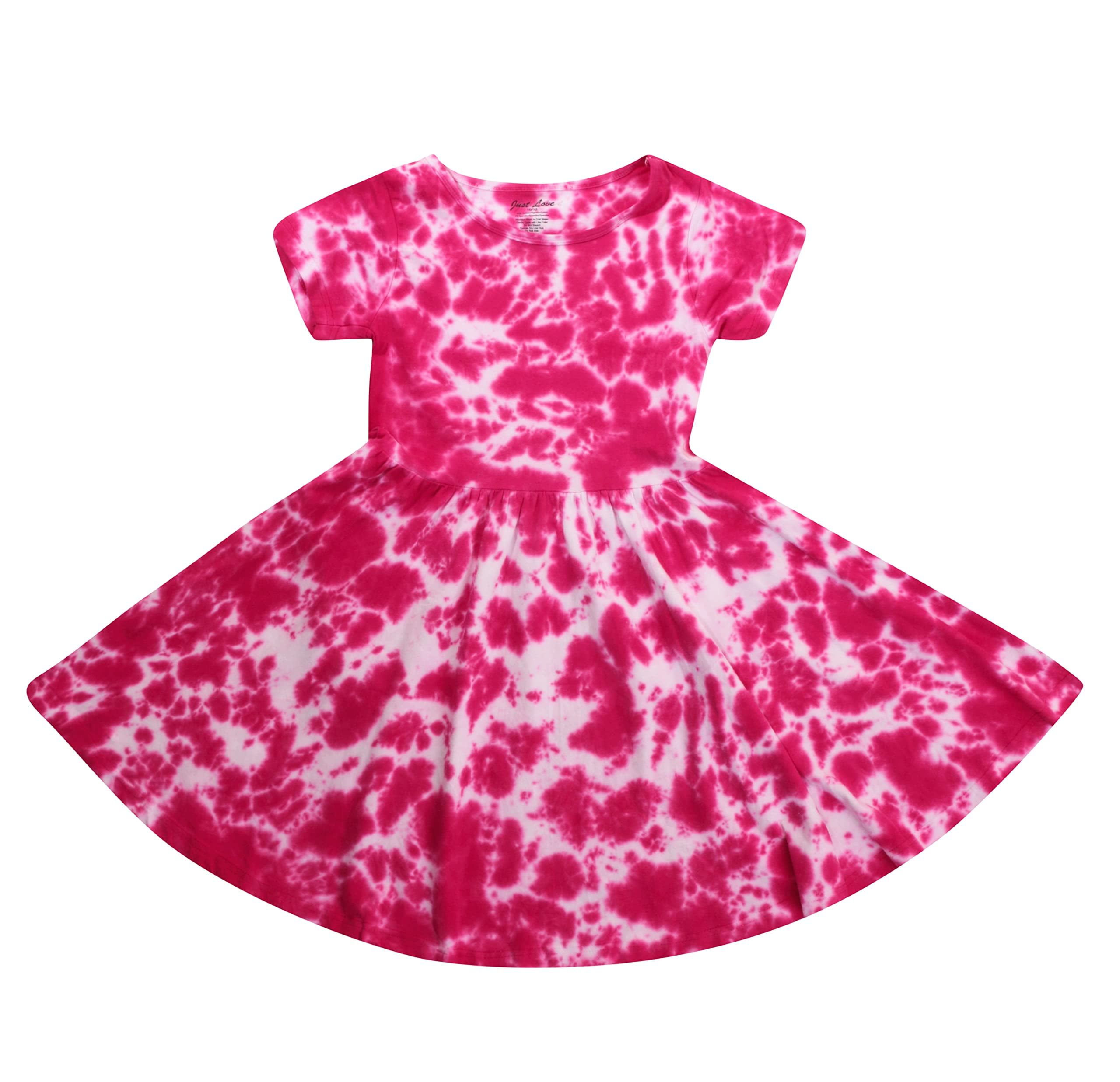 Just Love Girls Twirl Dress Girls Short Sleeve Twirly Skater Dress Tie ...