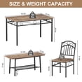 4-Piece Dining Table Set for 4, Modern Metal Frame Dinette with Bench ...