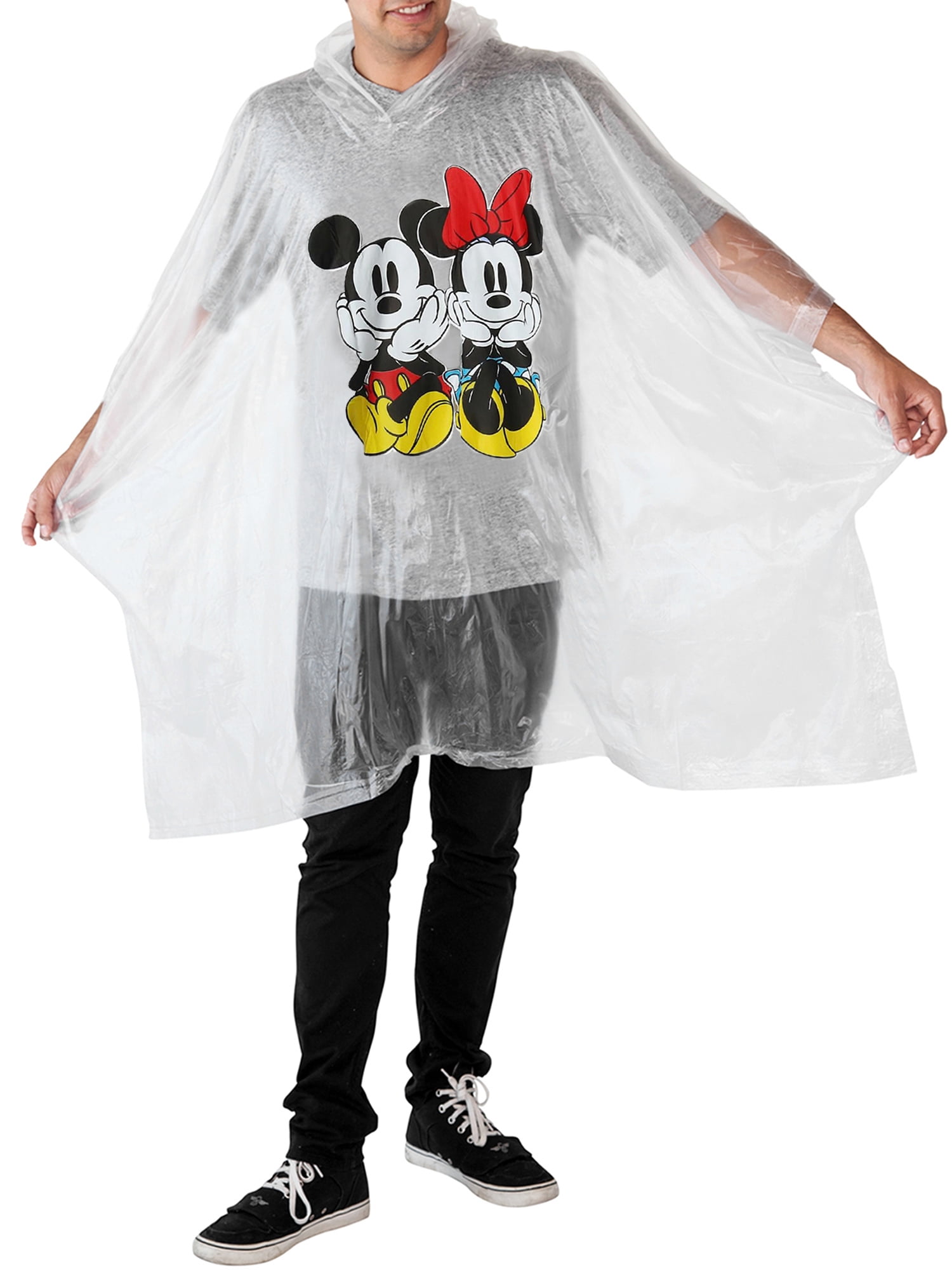 Disney Mickey & Minnie Mouse Adult Waterproof Rain Poncho (Men's ...