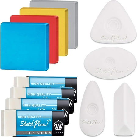 12 Pieces Drawing Art Eraser Set Different Shape Eraser Pencil Painting ...