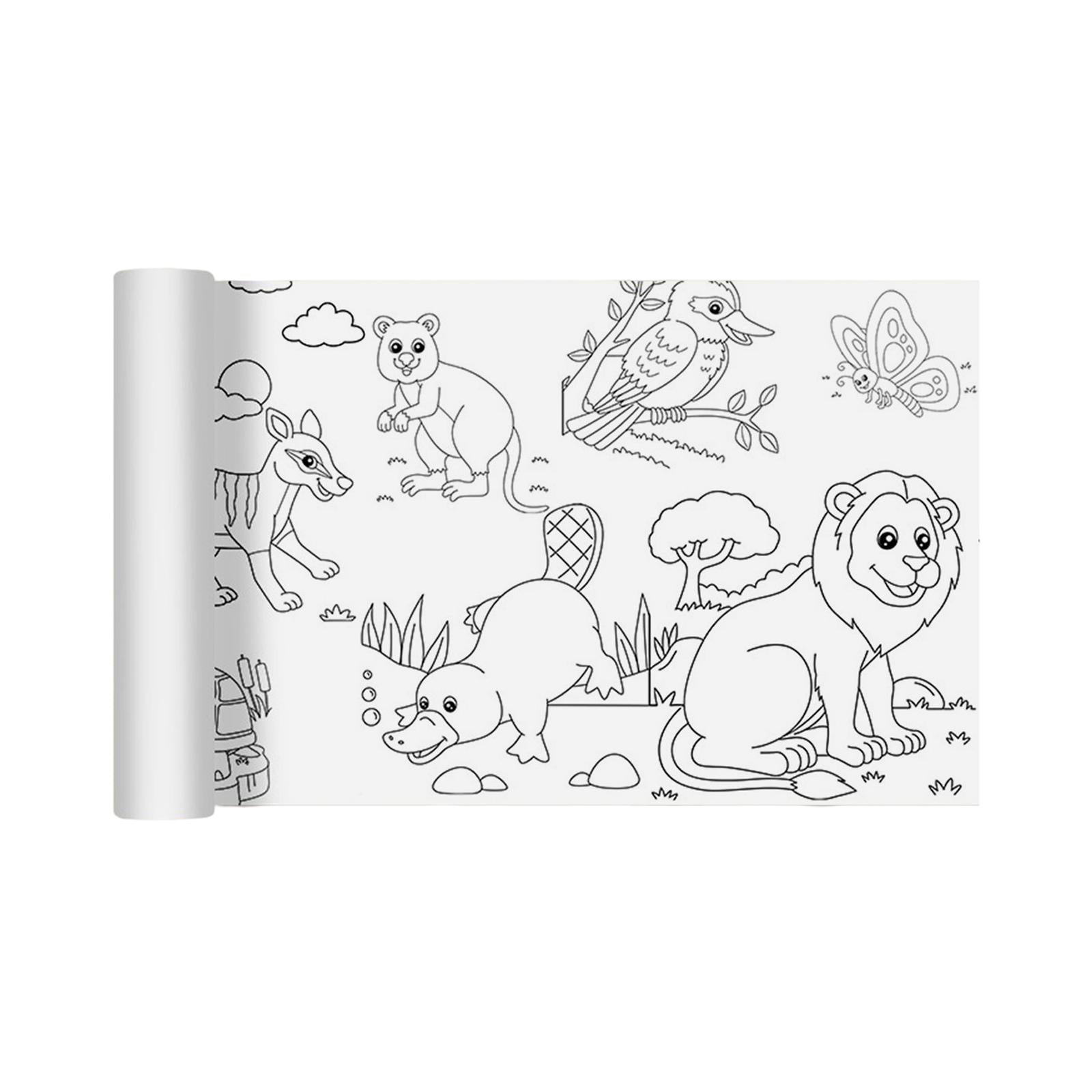 Large Children Colouring Roll Essential Coloring Poster Wall Sticker ...