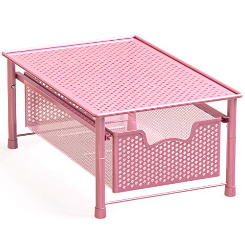 Simple Houseware Stackable Cabinet Basket Drawer Organizer, Pink ...