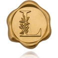 50 Pack Letter L Wax Seal Stickers, Antique Gold Botanical Leaves ...