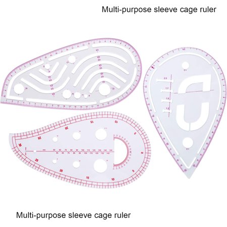 9 Pieces French Metric Ruler Beveled Transparent Ruler Curve Shaped ...