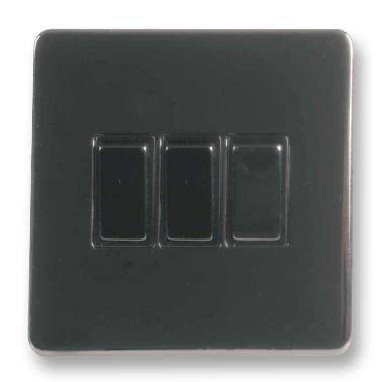 PRO ELEC - 3 Gang 2 Way Black Nickel Light Switch, 10A - Walmart.com