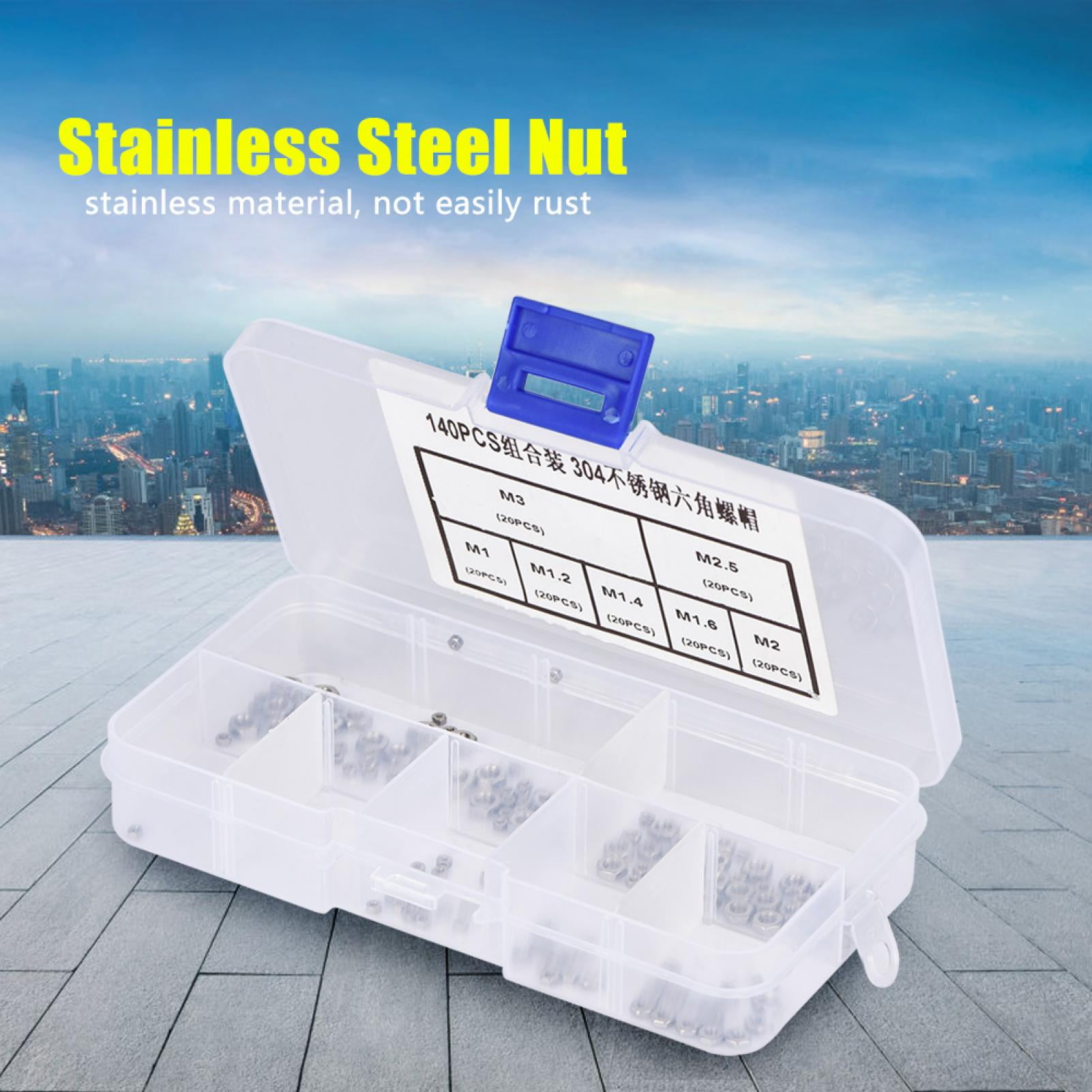 304 Stainless Steel Hex Nuts, Corrosion Resistance Nut Assortments ...