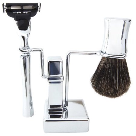 Colonel Conk Products 13 Chrome Shave Set with Badger Brush and Mach 3 ...
