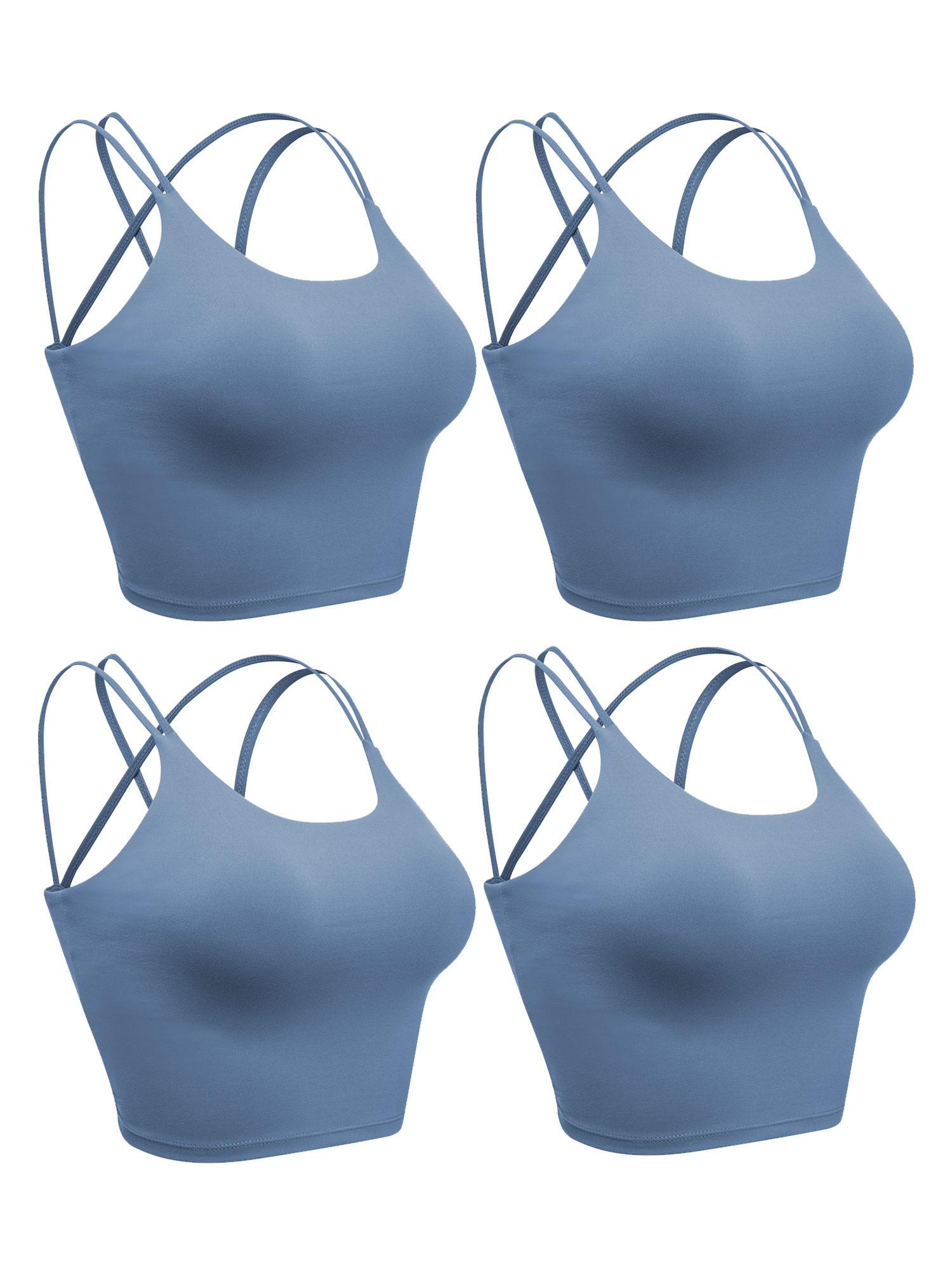 SAYFUT 4 Pack Womens Sports Bra Cross Back Bra Workout Bra Top Bralette ...