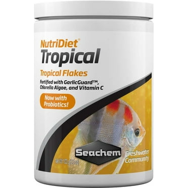 Seachem NutriDiet Tropical Flakes - Probiotic Fish Food Formula with ...