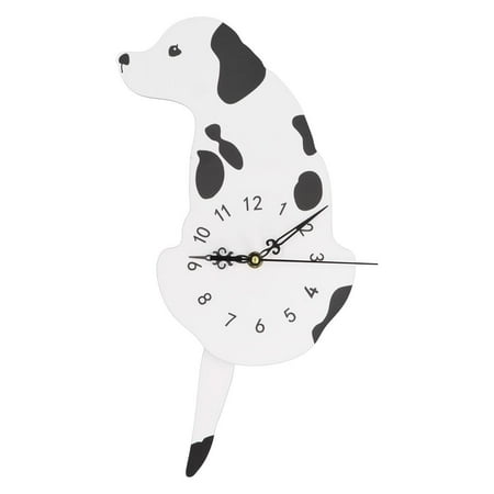 Shapeiony Black Dog Shaped Wall Clock Battery Operated Puppy Wall Clock ...