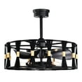 Helle 25 in. 5-Light Indoor Matte Black Finish Ceiling Fan with Light ...