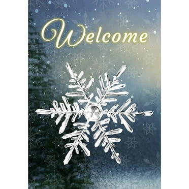 Anley Double Sided Winter Snowflake Yard Lawn Garden Flag, Let It Snow ...