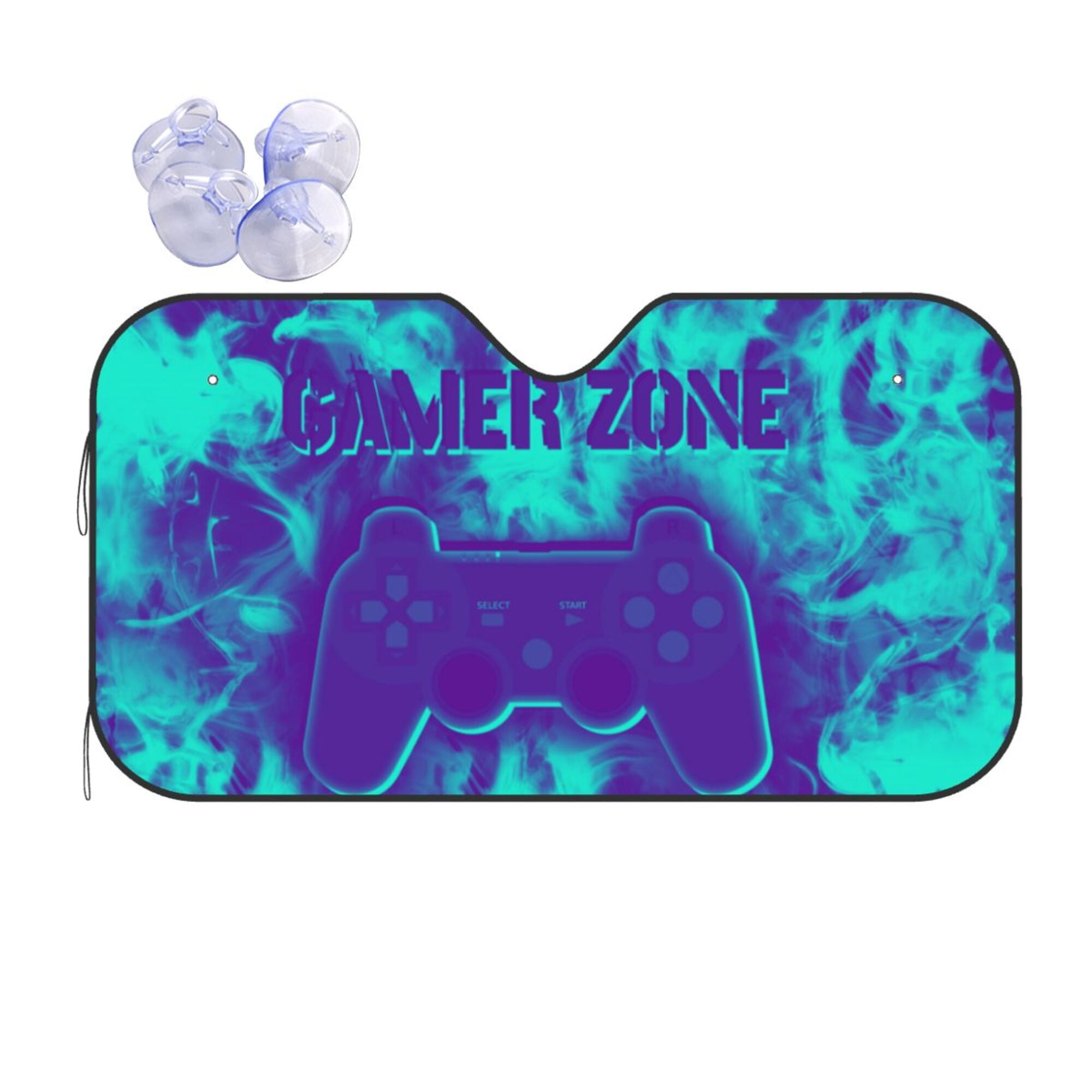XMXY Car Sun Shade Windshield, Blue Gamer Zone Games Area Automotive ...