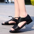 Minimalist Style| Men's Casual Beach Sandals, Solid Color Faux Upper ...