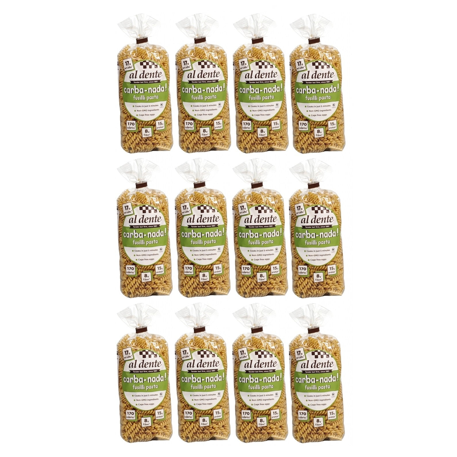 Carba-Nada Reduced Carb Pasta by Al Dente Pasta Company - Fusilli (12oz ...