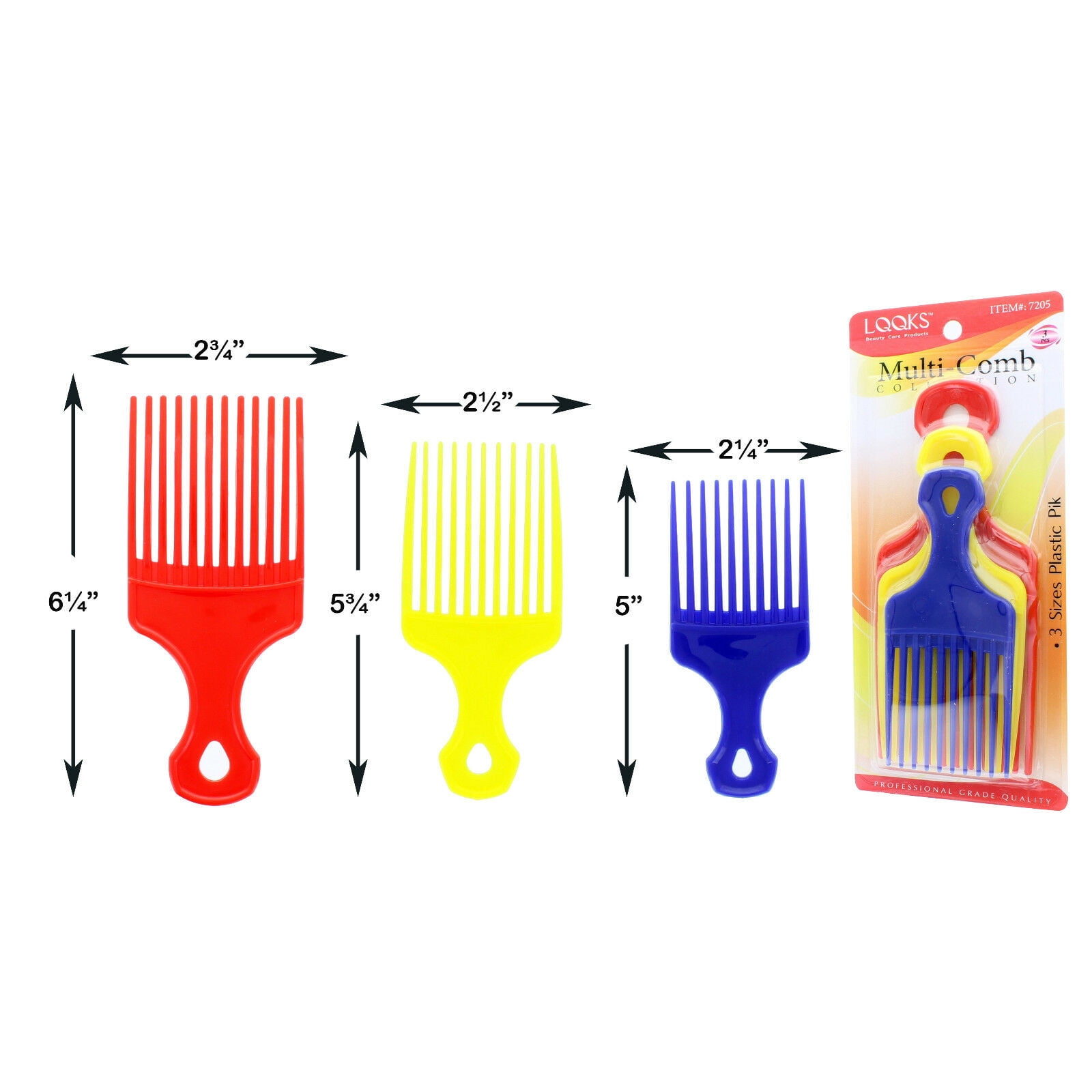 3 Piece Colored Salon Fan Black Afro Hair Pick Pik Super Fist Lift ...