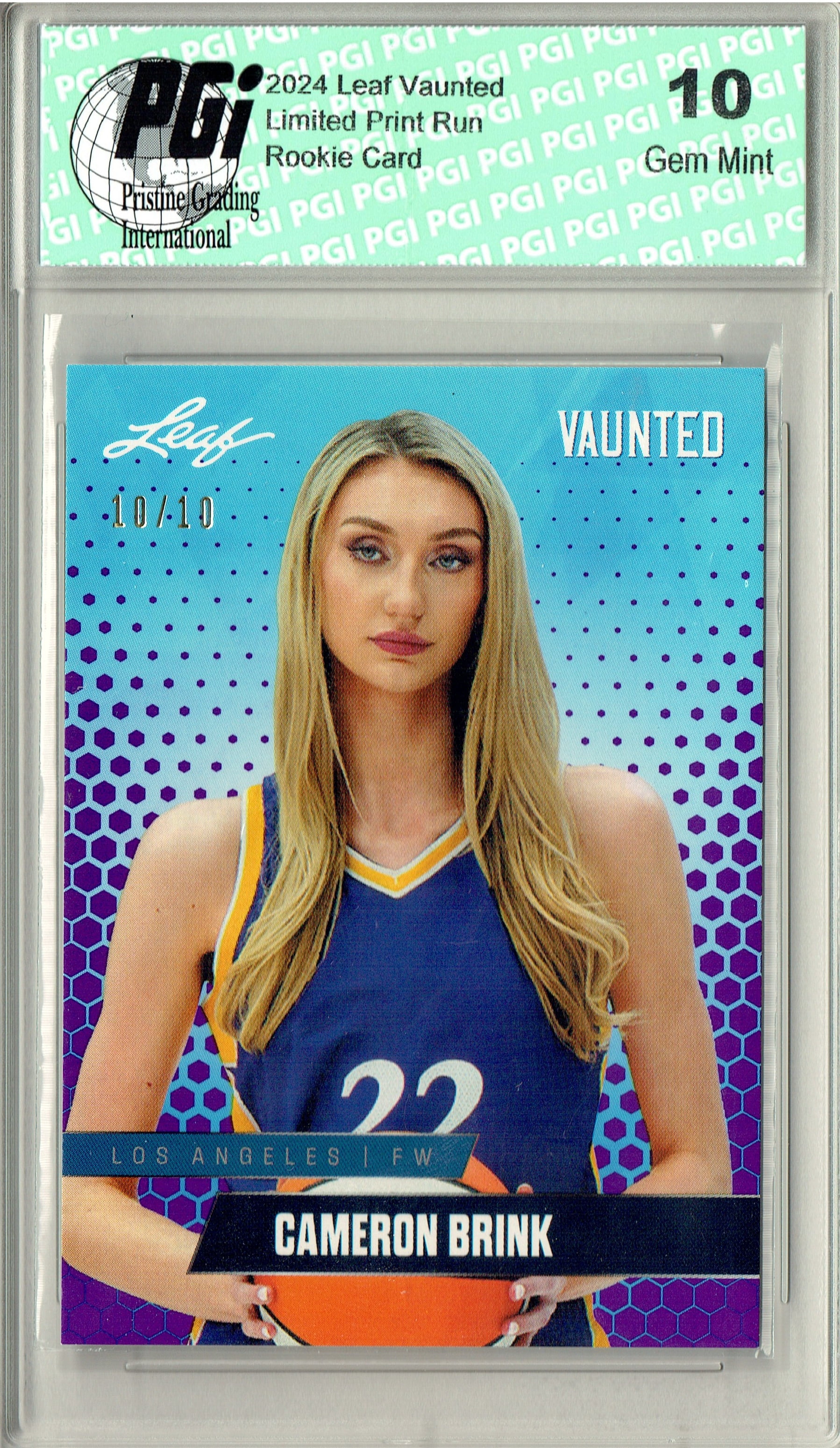Cameron Brink 2024 Leaf Vaunted V01 Purple 10 Made Debut Year Rookie ...