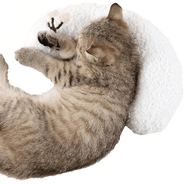 Little Pillow for Cats, Ultra Soft Fluffy Pet Calming Toy Half Donut ...