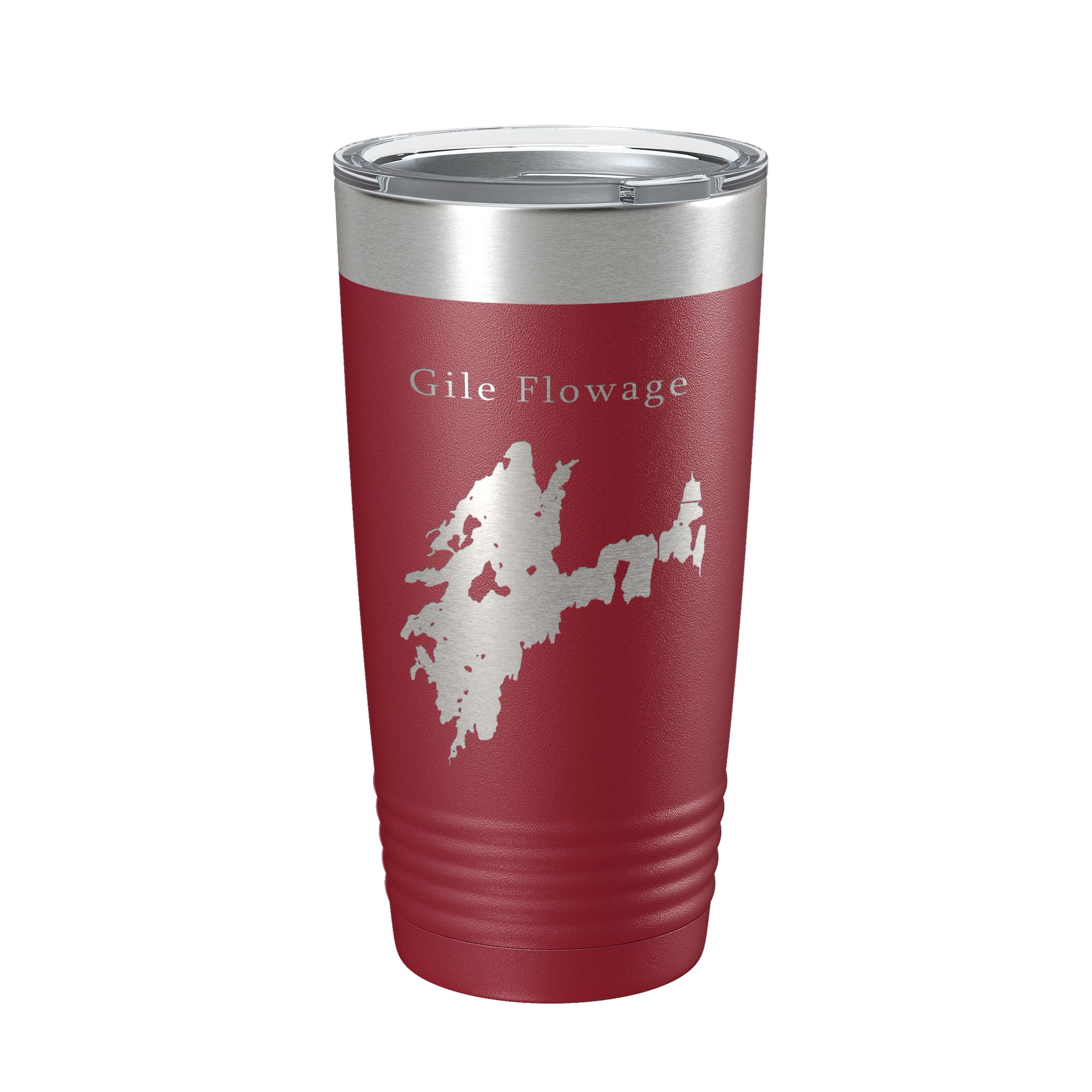 Gile Flowage Tumbler Lake Map Travel Mug Insulated Laser Engraved ...