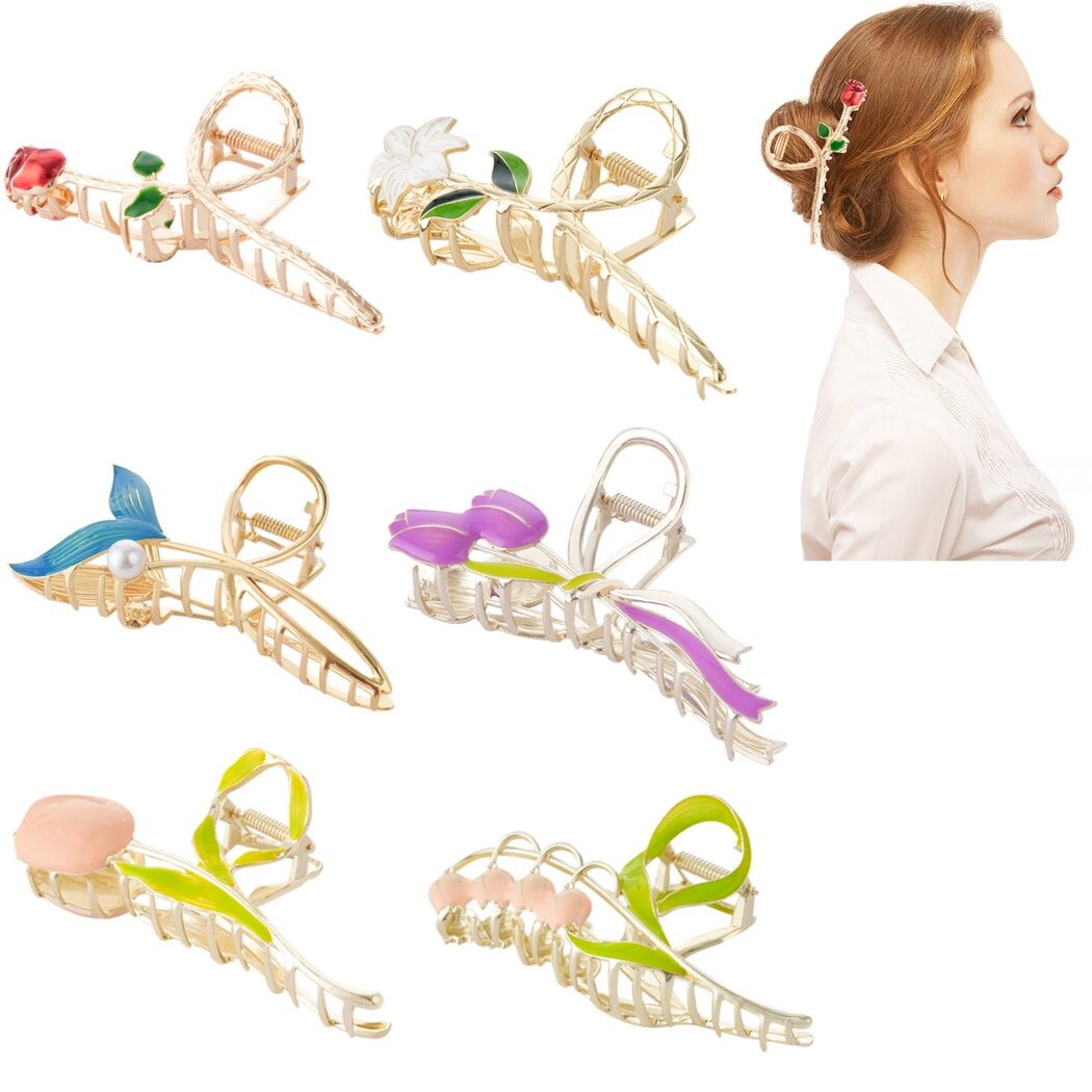 Click here for Bangcool 6pcs Hair Claw Clips Flower Large Claw Cl... prices