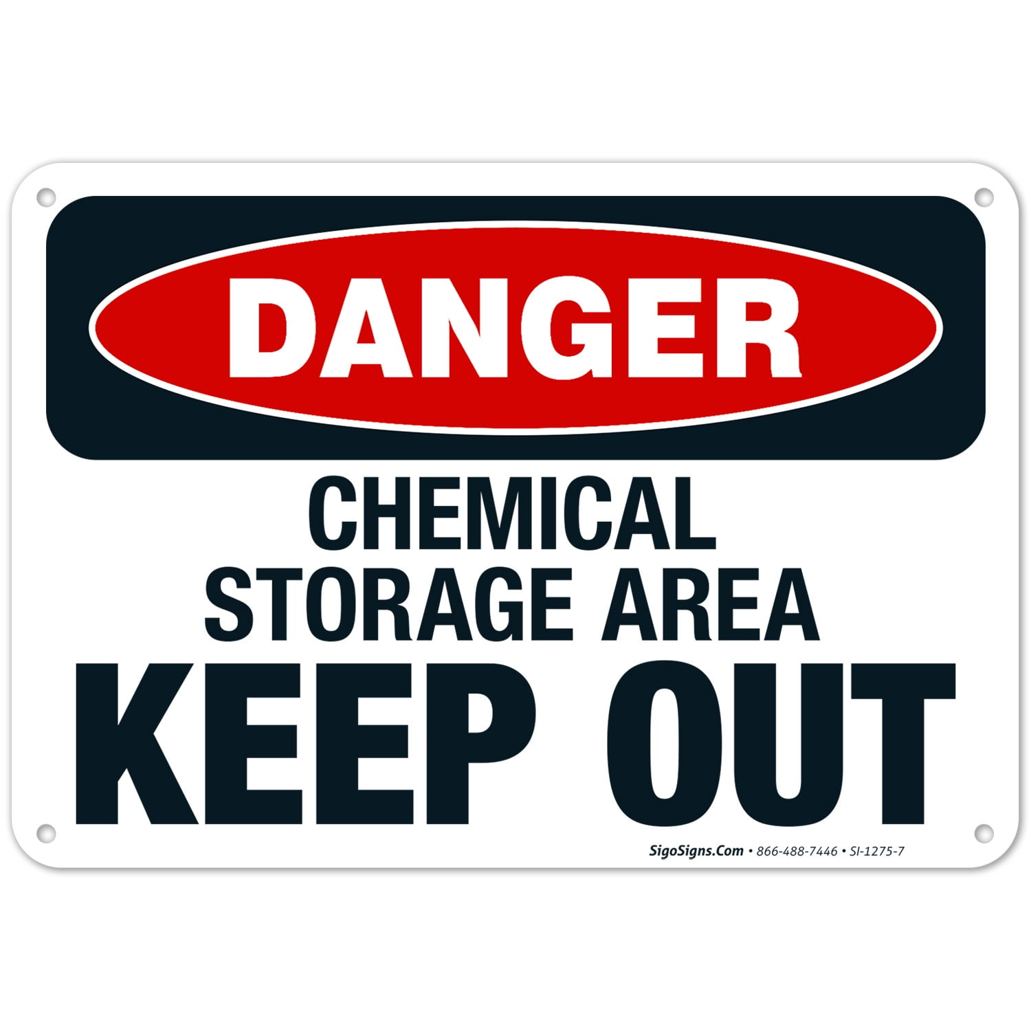 Danger Chemical Storage Area Keep Out Sign, OSHA Danger Sign, 10x7 ...