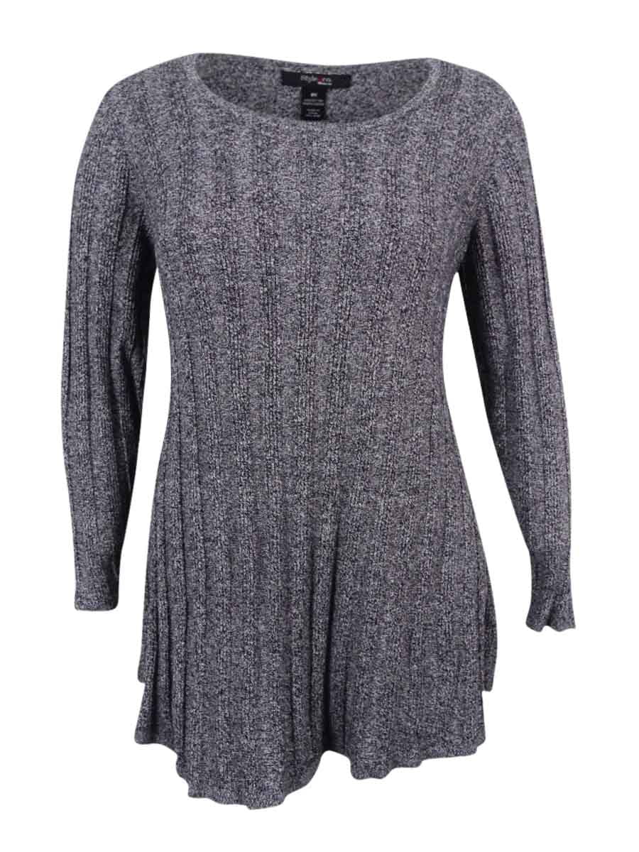 Style & Co. Women's Plus Size Ribbed-Knit Tunic Sweater - Walmart.com