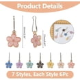 42Pcs Flower Zipper Pull Charms Flower Alloy Zipper Decorative Flower ...