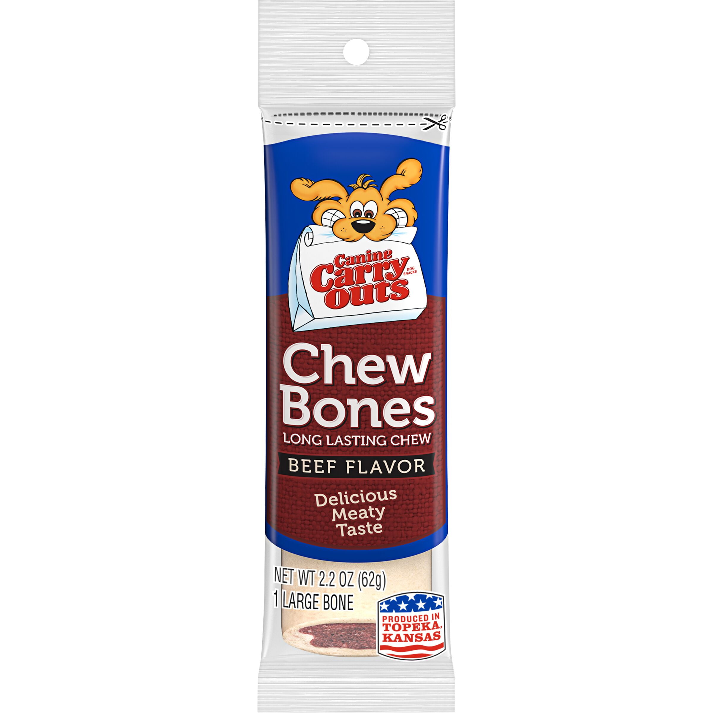 Canine Carry Outs Chew Bones Beef Flavor Dog Snacks, 2.2 Ounce Bag ...