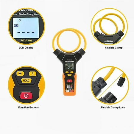 PM2019S Intelligent Clamp Meter 3000A AC/DC 6000 Meter Digital ...