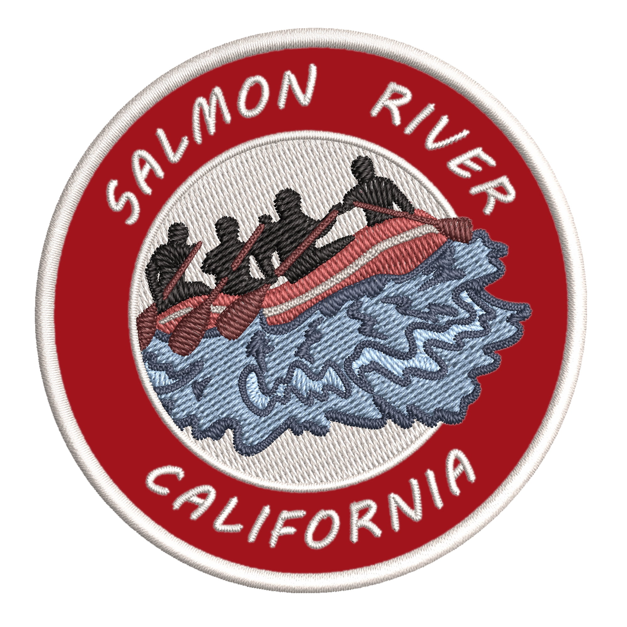 Salmon River, California - 3.5" - Iron-On or Sew-On Embroidered Patch ...